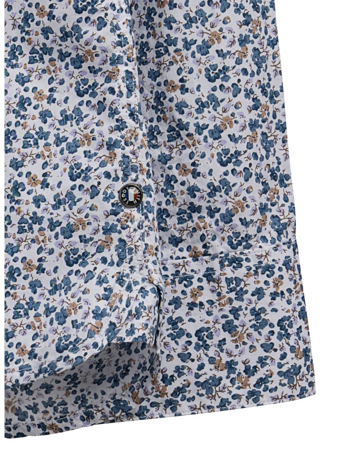 Chemise en coton blanche à imprimé liberty avec une coupe regular fit TEDDY SMITH - CCV Mode